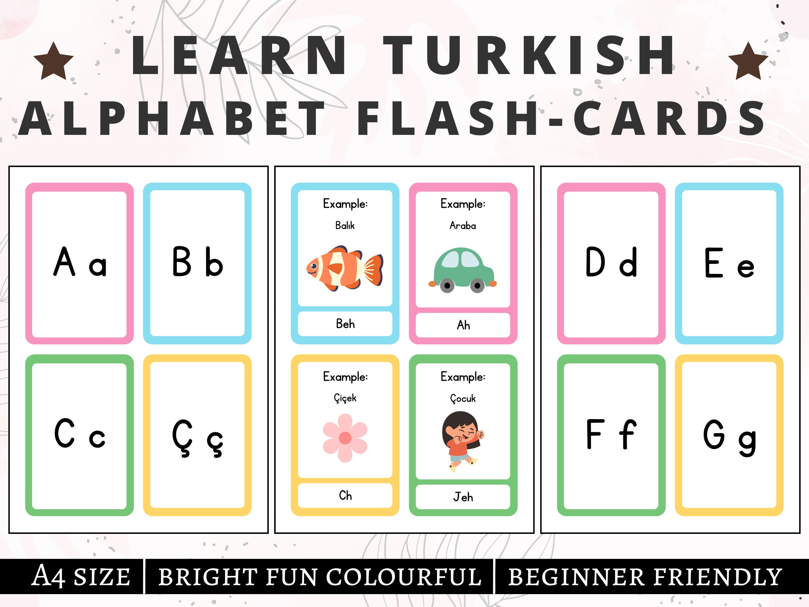 Turkish Flashcards | Turkish Alphabet | Turkish Practice | Turkish ...