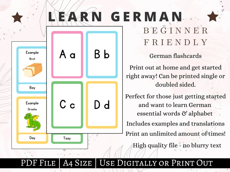 German Flashcards | German Alphabet | German Practice | German Cards ...