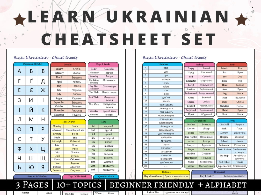 Ukrainian Cheat Sheets, Ukrainian Language Learning, Ukrainian Alphabet ...