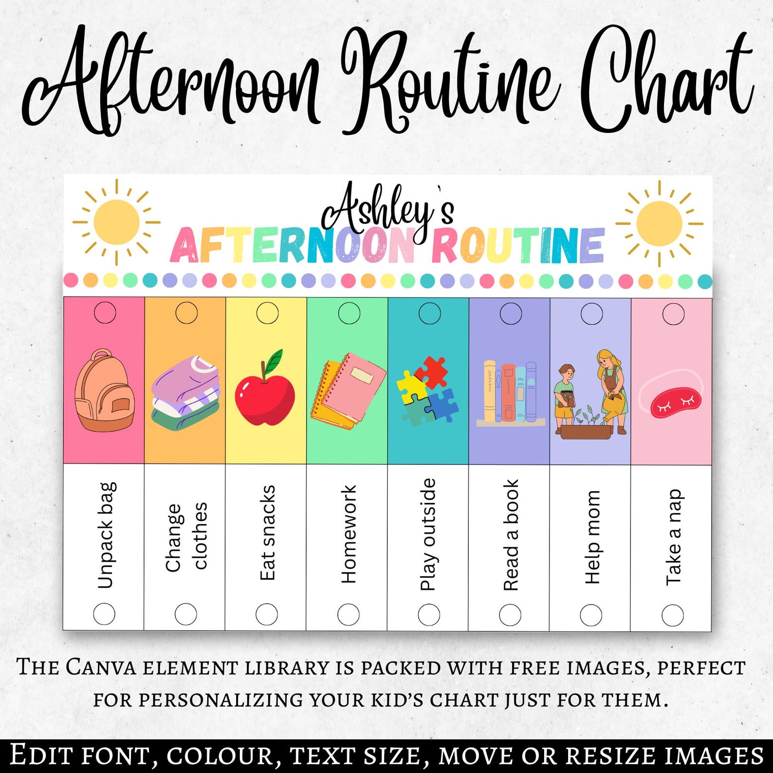 Kids Flip Routine Chart Editable Printable, Morning Evening Bedtime ...