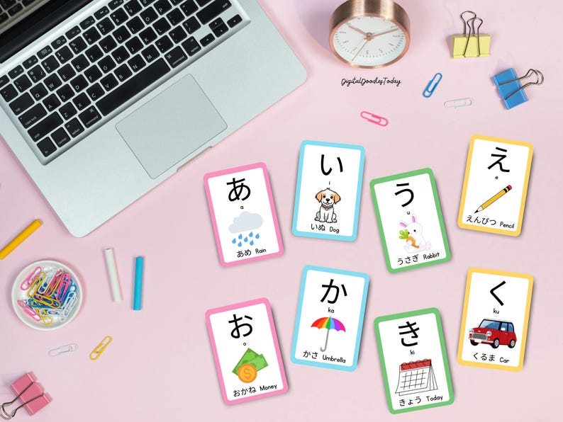 Japanese Hiragana Flashcards, Hiragana Printable Flashcards, Japanese ...