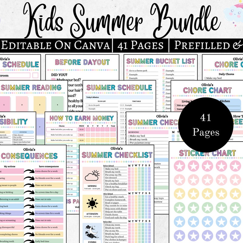 Kids Chore Chart - Etsy