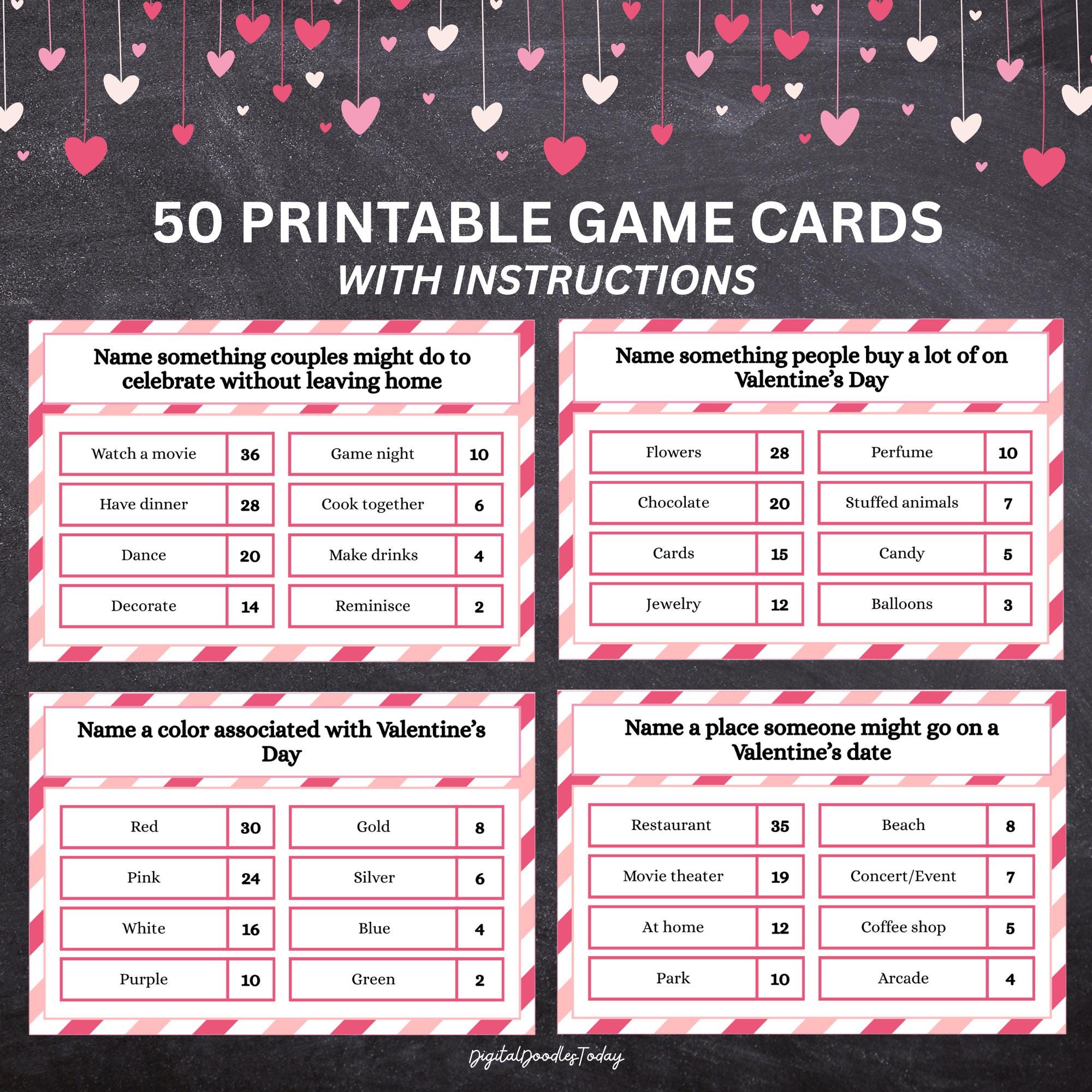 Valentine Friendly Feud | Printable Valentine Game | Valentine's Day ...