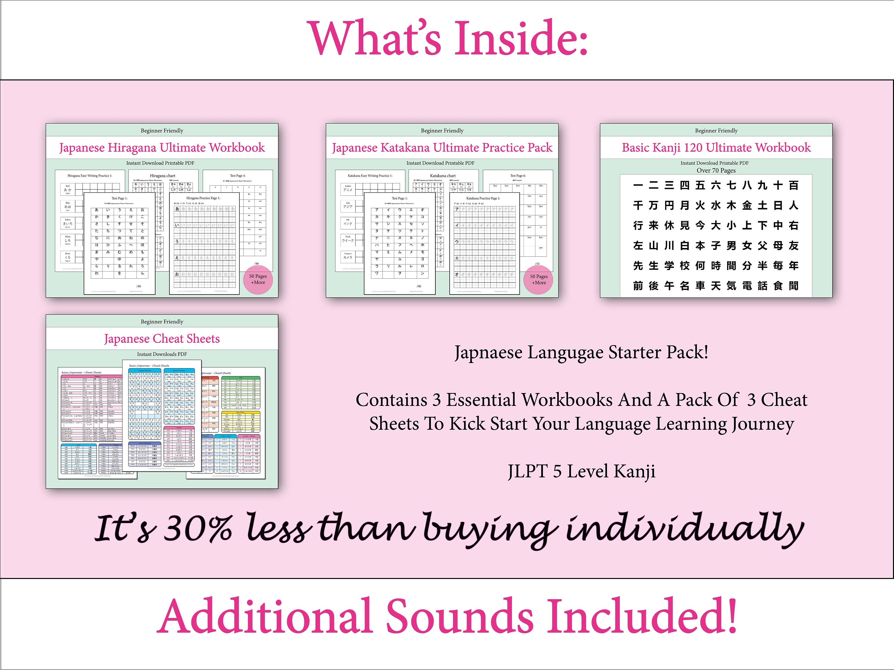 Japanese Language Starter Pack, Hiragana & Katakana, Japanese Language ...