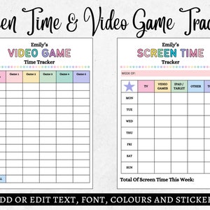 Editable Screen Time Checklist, Screen Time Rules,screen Time Chore ...