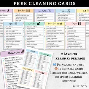 ADHD Cleaning Planner Bundle - Cleaning Checklist, Cleaning Schedule ...