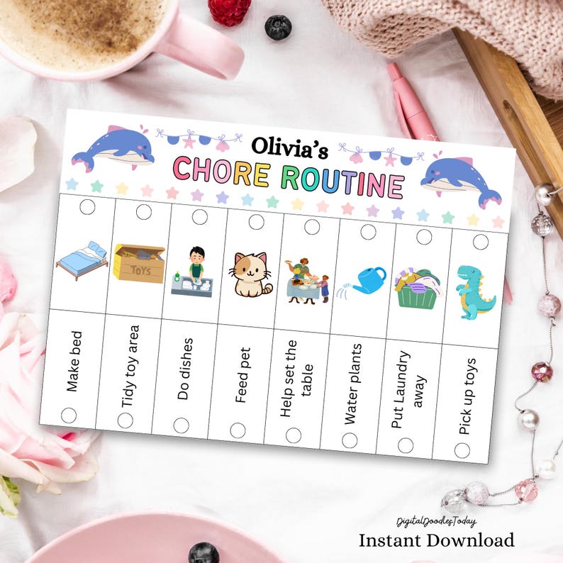 Kids Flip Chart Editable Printable, Morning Evening Bedtime Flip Chart ...