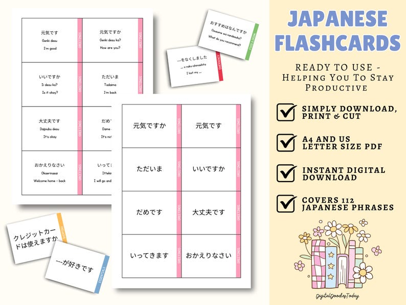 Japanese Survival Flashcards, Japanese Flashcards for Beginners ...