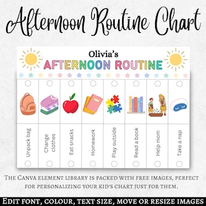 Kids Flip Routine Chart Editable Printable, Morning Evening Bedtime ...