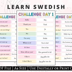 Swedish Language Learning | Swedish Workbook | Swedish Practice | Learn Swedish Language ...