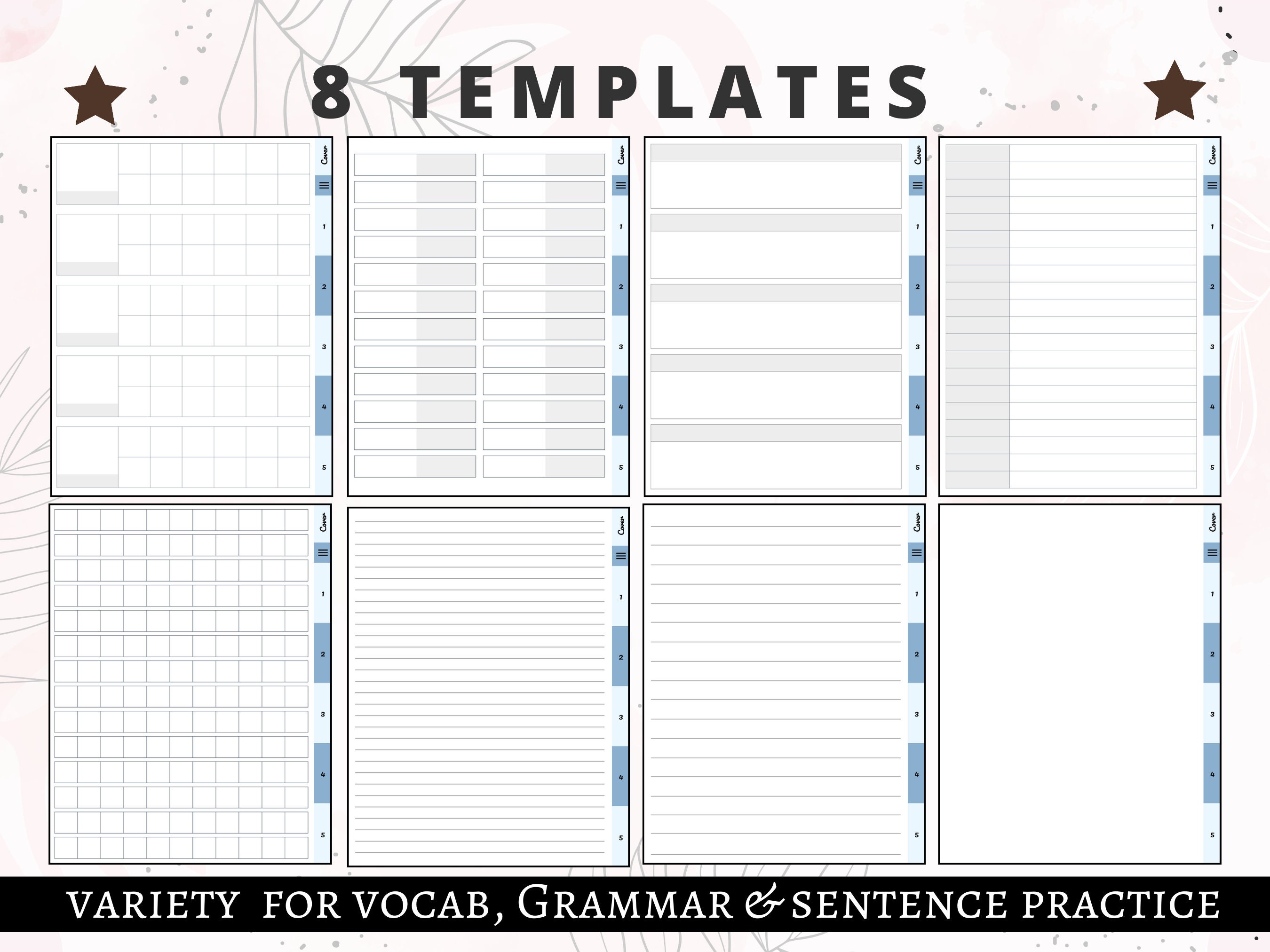 Korean Study Notebook | Korean Digital Notebook | Korean Templates ...
