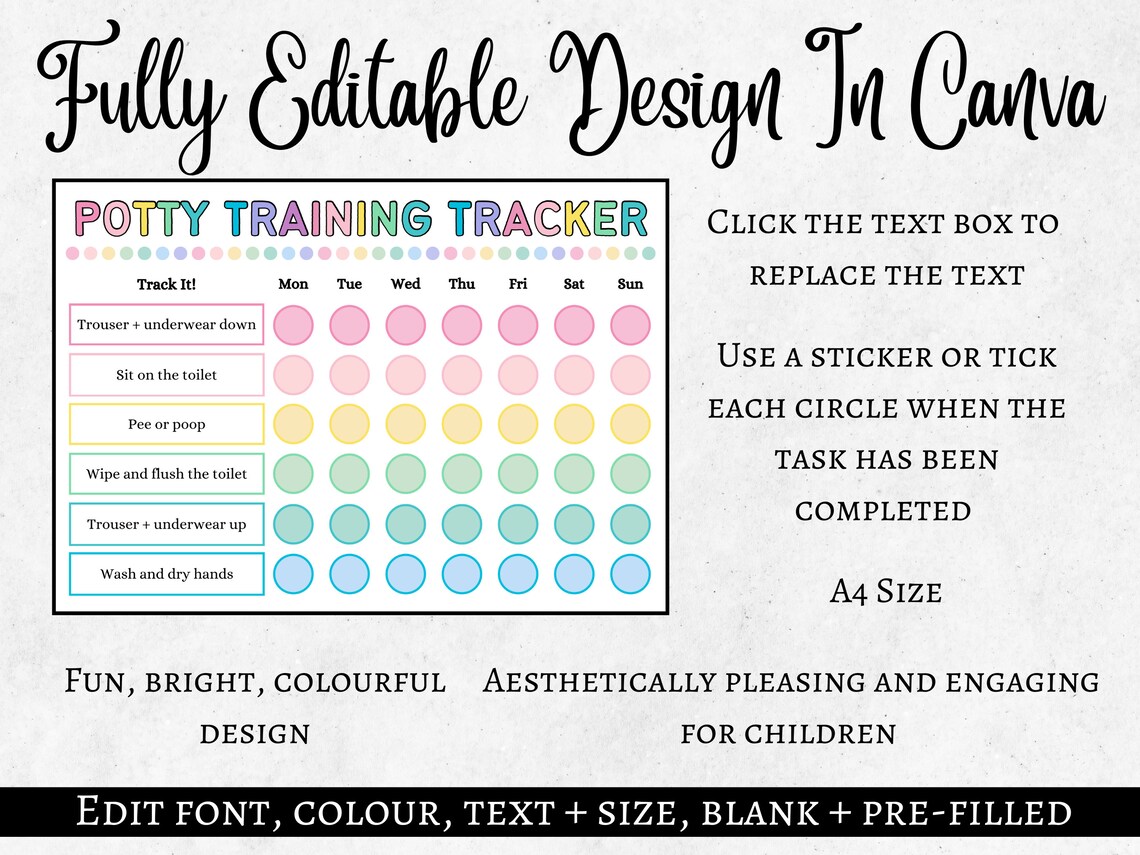 Potty Training Tracker Printable, Toilet Training Tracker, Potty ...