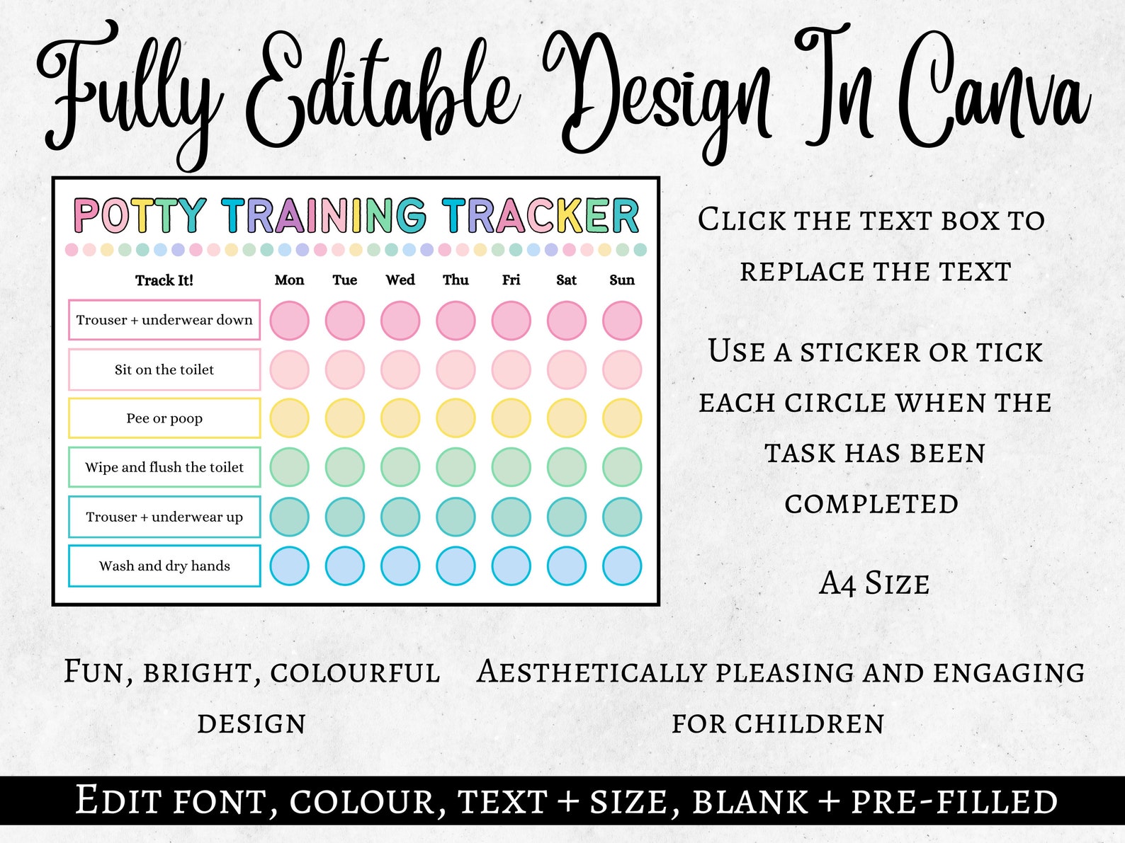 Potty Training Tracker Printable, Toilet Training Tracker, Potty ...
