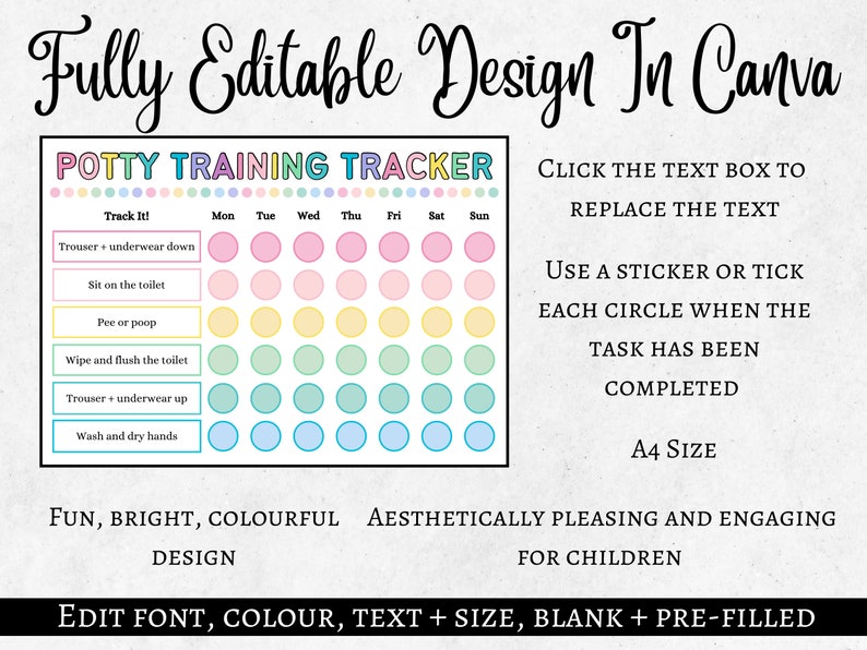 Potty Training Tracker Printable, Toilet Training Tracker, Potty ...