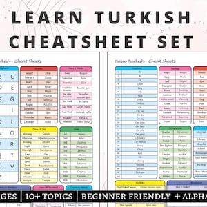 Turkish Cheat Sheets, Turkish Language Learning, Turkish Alphabet ...