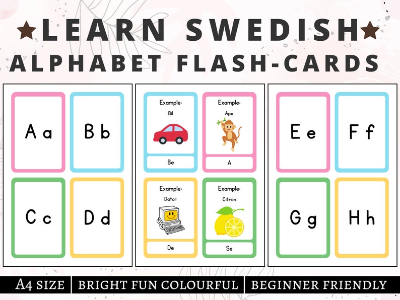 Swedish Flashcards | Swedish Alphabet | Swedish Practice | Swedish ...