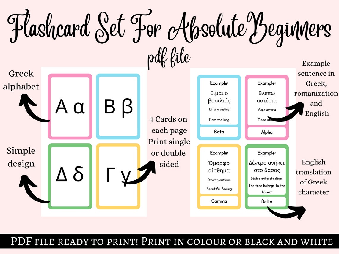 Greek Flashcards | Greek Alphabet | Greek Practice | Greek Cards ...