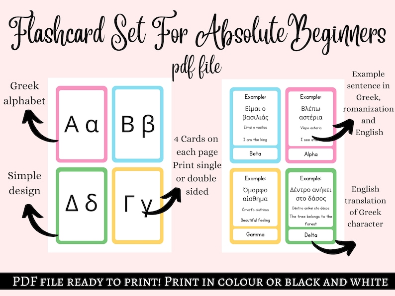 Greek Flashcards | Greek Alphabet | Greek Practice | Greek Cards ...