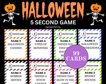 Halloween 5 Second Game | Printable Halloween Game | Halloween Party ...