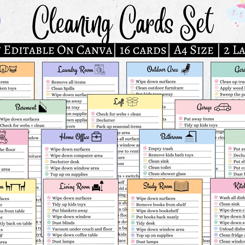 Room Cleaned Cards - Etsy