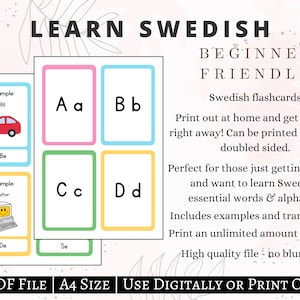 Swedish Flashcards | Swedish Alphabet | Swedish Practice | Swedish ...