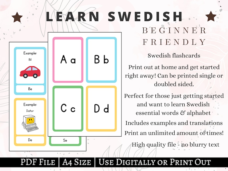 Swedish Flashcards | Swedish Alphabet | Swedish Practice | Swedish ...
