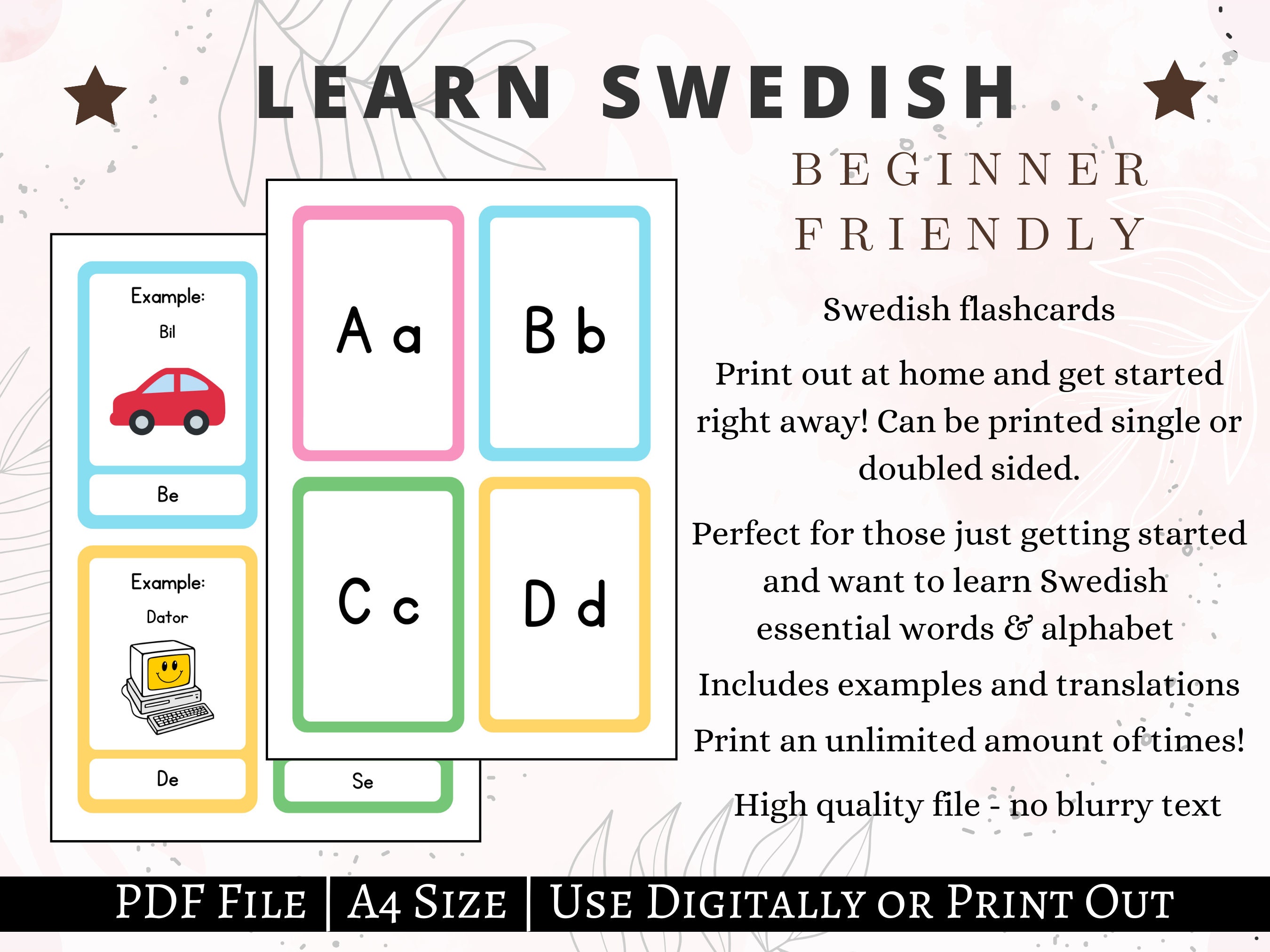Swedish Flashcards | Swedish Alphabet | Swedish Practice | Swedish ...