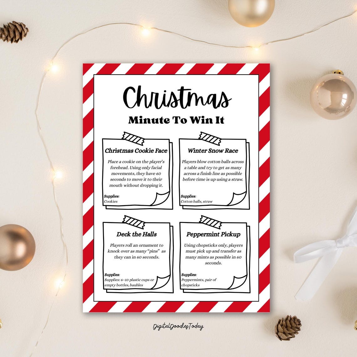 Christmas Minute to Win It Games, Quick One Minute Games, Holiday Party ...