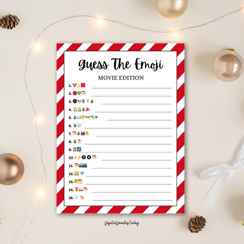 Christmas Movie Emoji Game, Fun Christmas Game, Christmas Songs ...