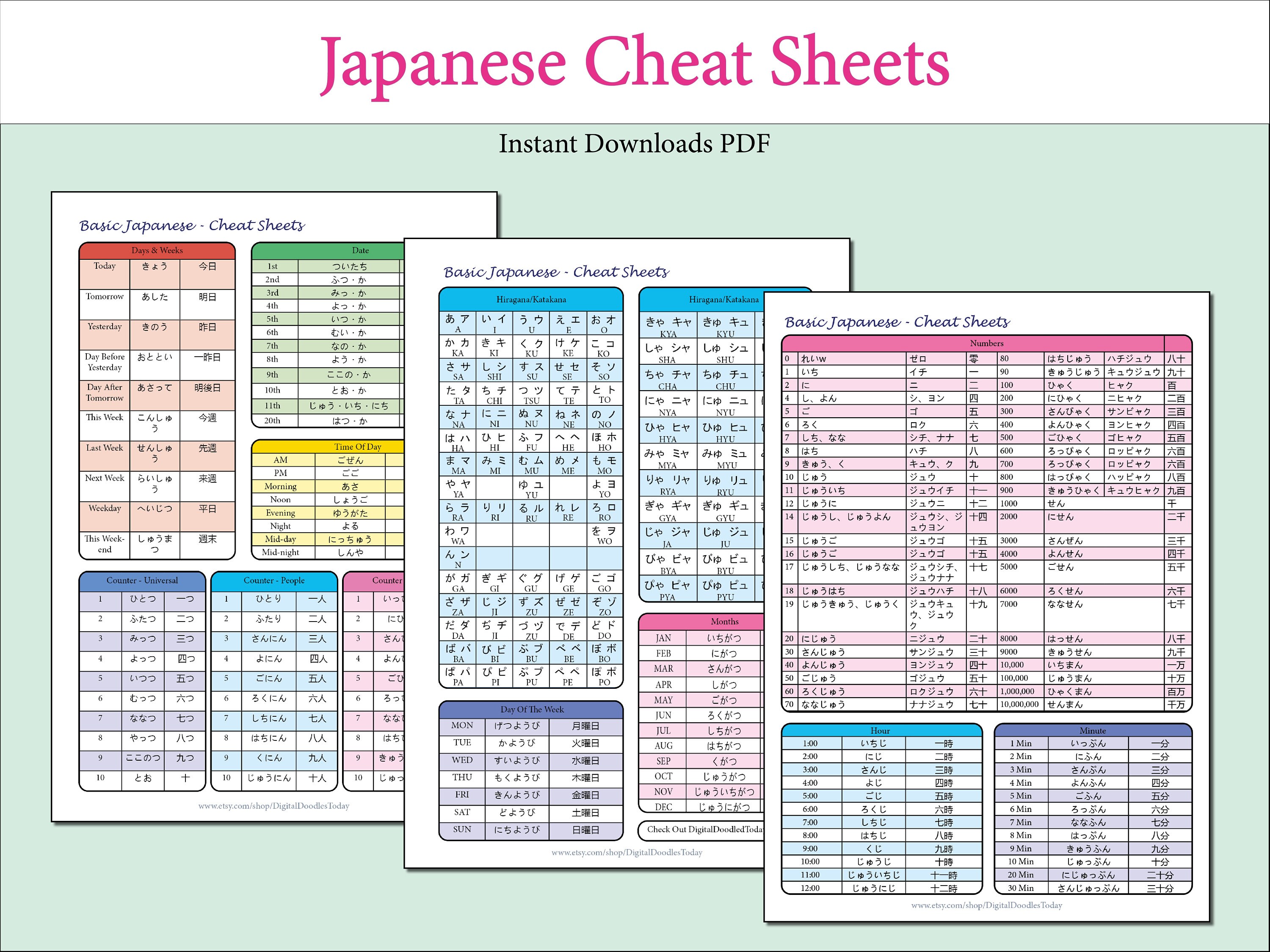 Japanese Language Starter Pack, Hiragana & Katakana, Japanese Language ...