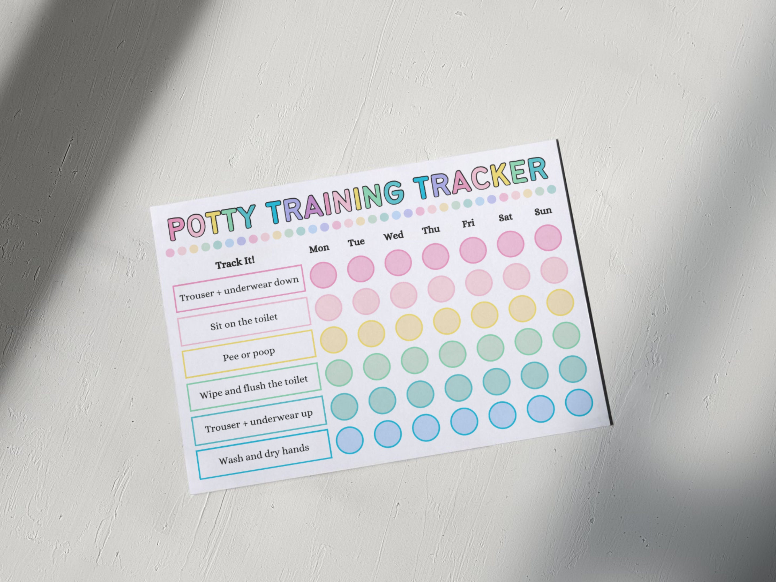 Potty Training Tracker Printable, Toilet Training Tracker, Potty ...