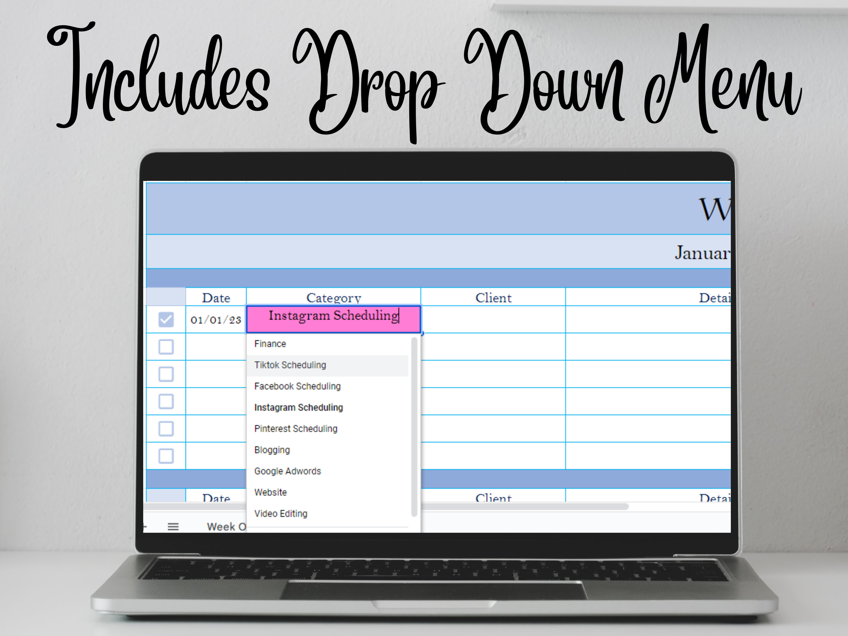 Virtual Assistant Organiser | Weekly Google Spreadsheet | Work Hours ...