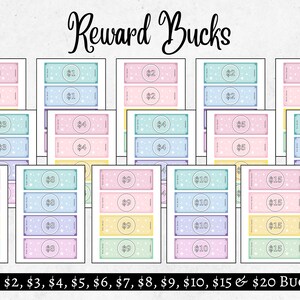 Editable Kids Reward Bucks | Printable | Mom Bucks, PDF Reward System ...