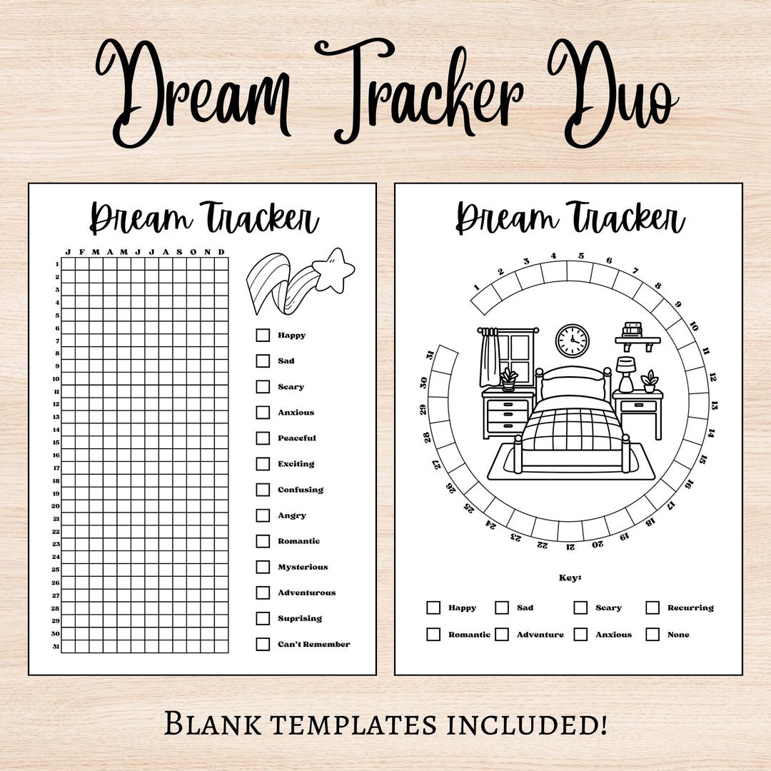 Dream Tracker Page, Sleep Tracker, Dream Tracker Monthly Page, Dream ...