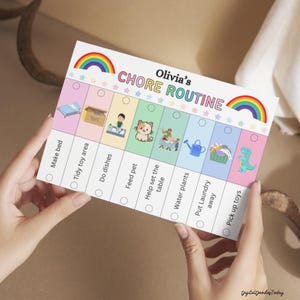 Kids Flip Routine Chart Editable Printable, Morning Evening Bedtime ...