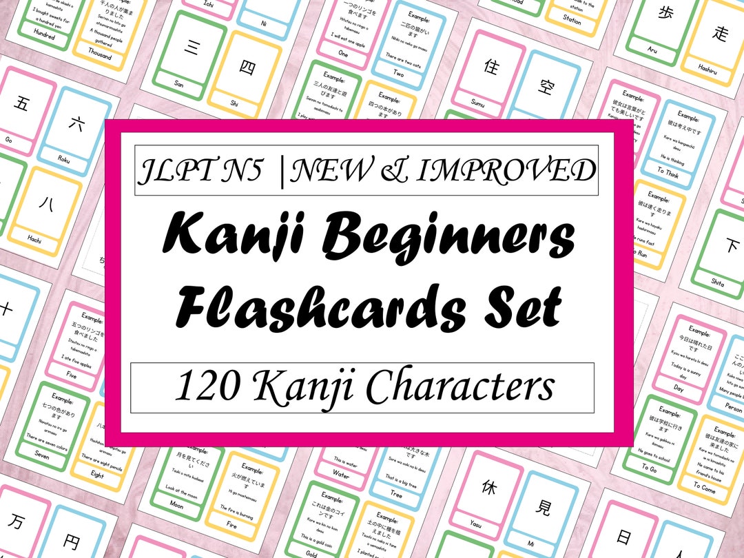 Kanji Flashcards for Beginners Japanese Flashcards Print Kanji Digital ...