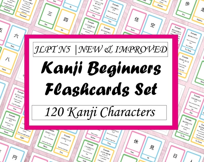 Japanese First 100 Kanji JLPT N5 Flashcards printable - Etsy Canada
