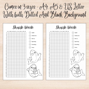 Shark Week Tracker Page, Period Tracker, Printable Tracker, Bullet ...
