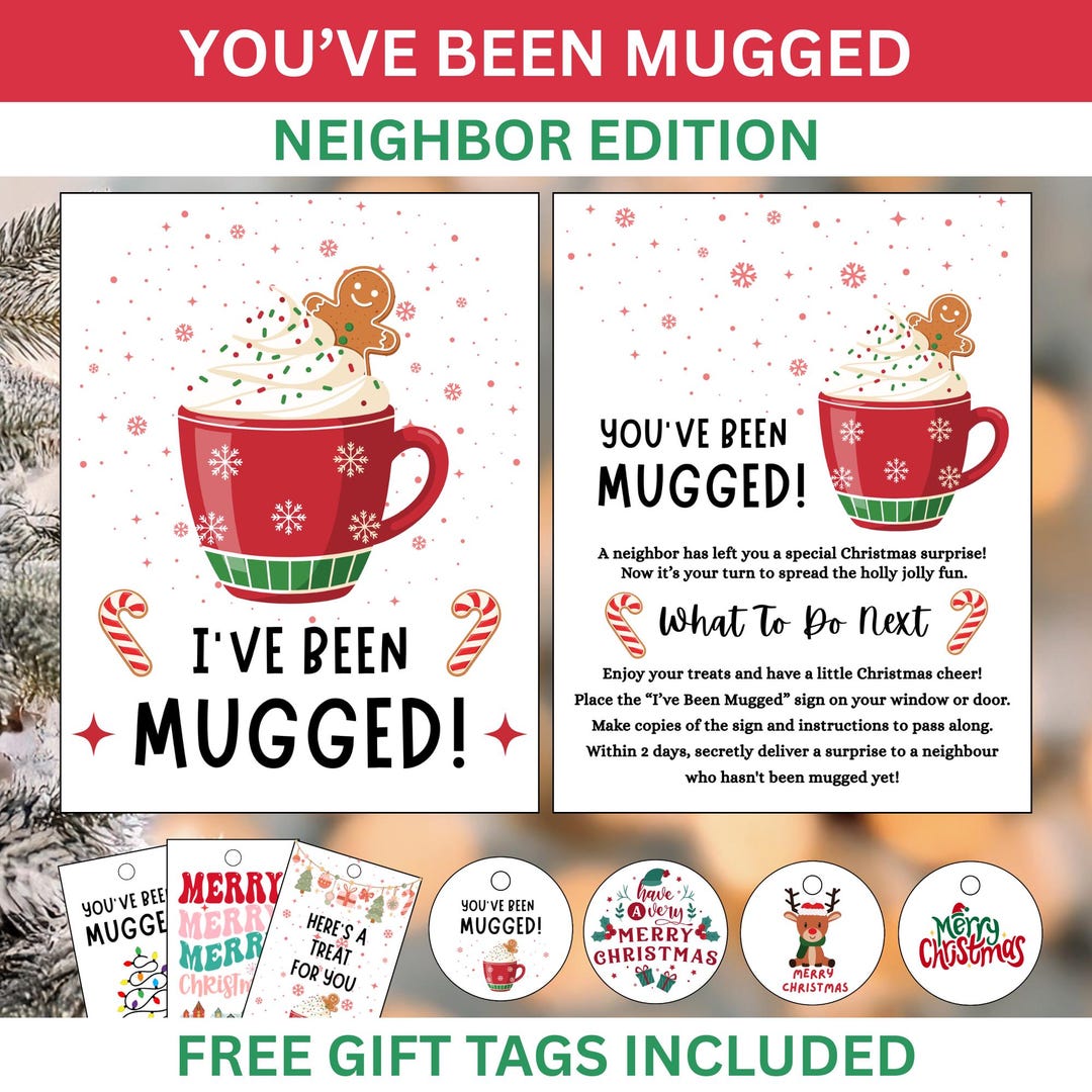 You've Been Mugged Printable, Christmas Party, Office Game, Coworker ...