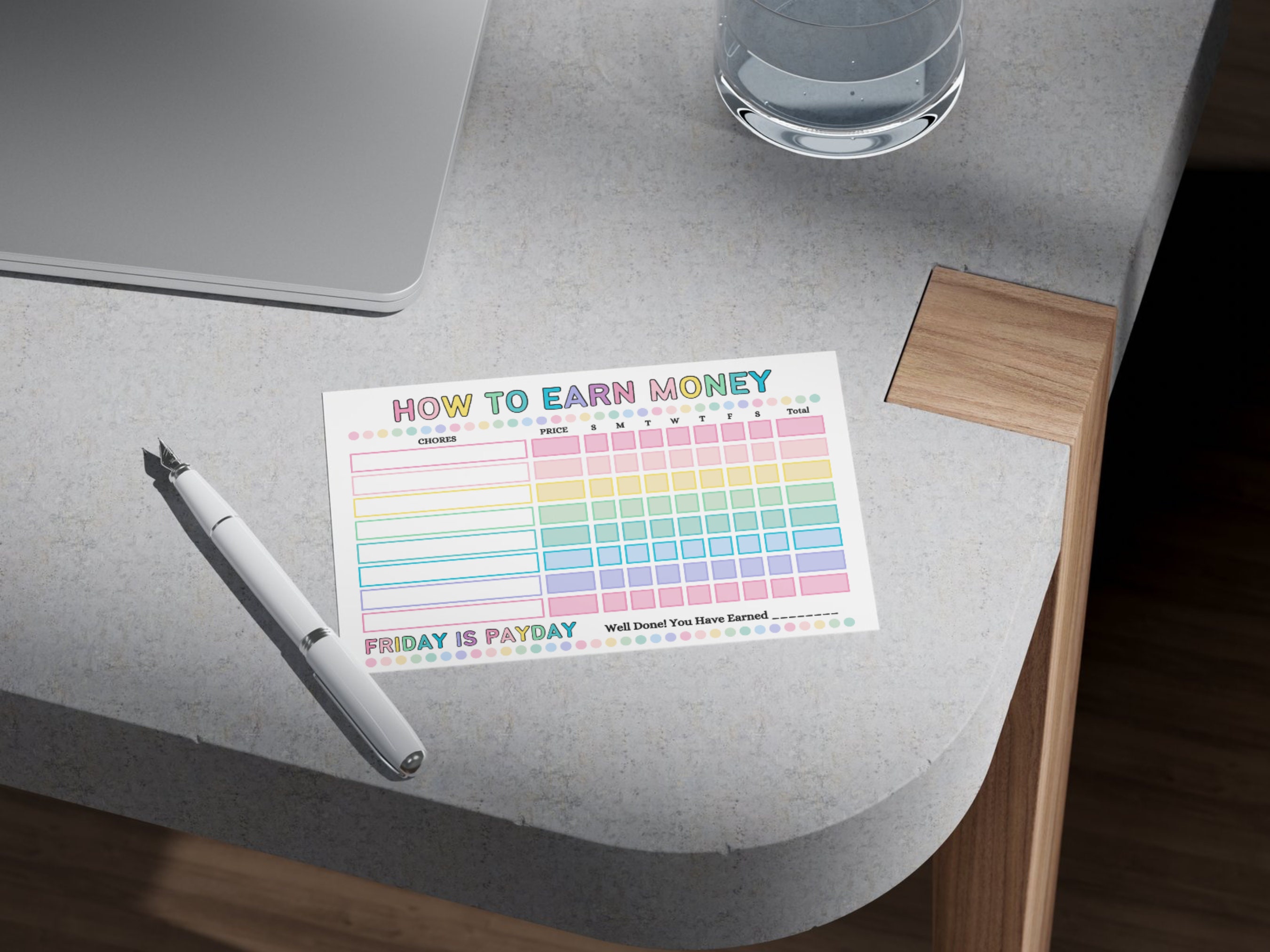 How to Earn Money Chore Chart Editable Allowance Chore Chart for Kids ...