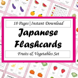 Japanese Language Learning, Fruit and Vegetables Flashcards, Japanese ...