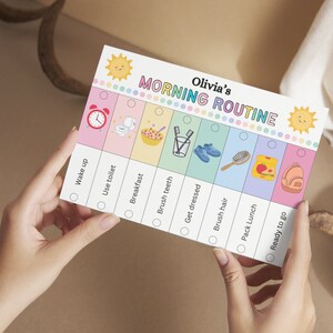 Kids Flip Routine Chart Editable Printable, Morning Evening Bedtime ...