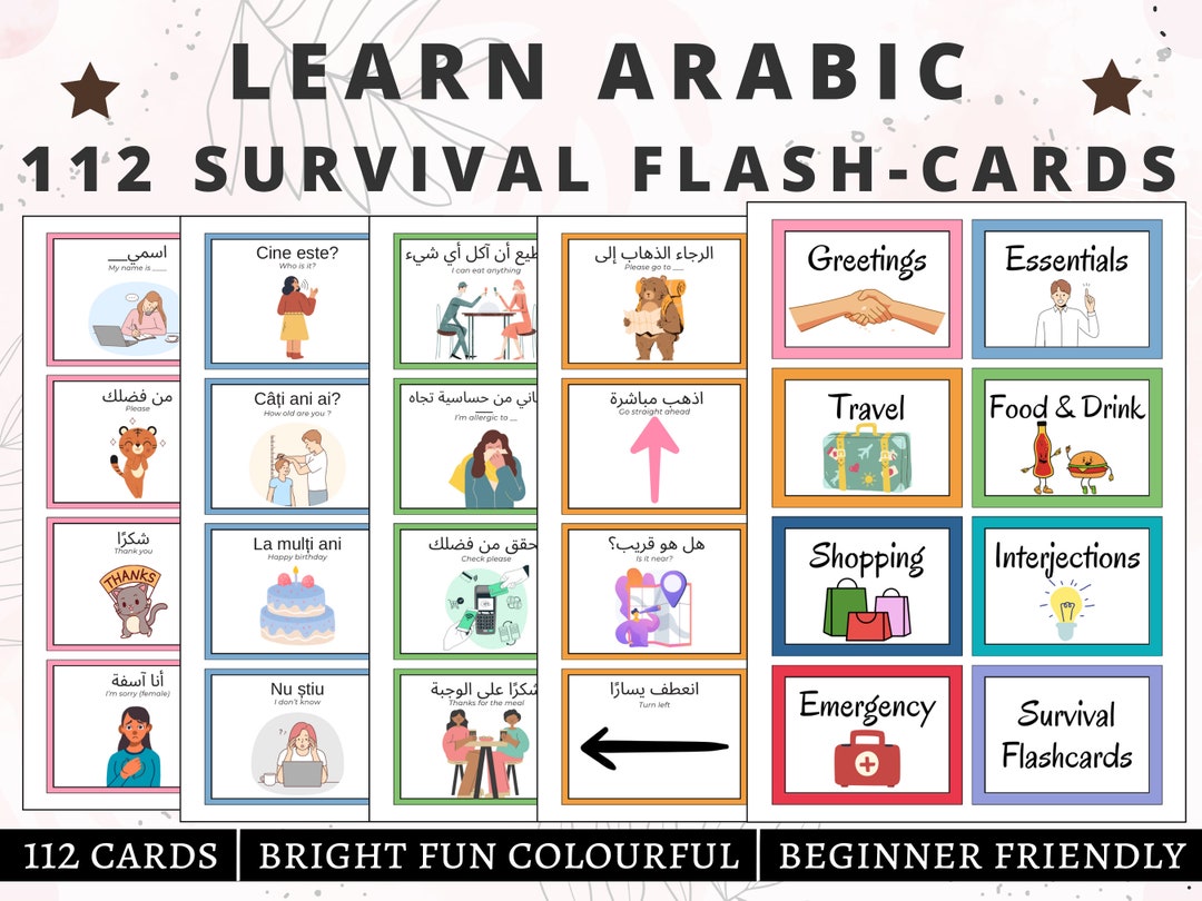 Arabic Flashcards for Beginners, Arabic Printable Flashcards, Arabic ...