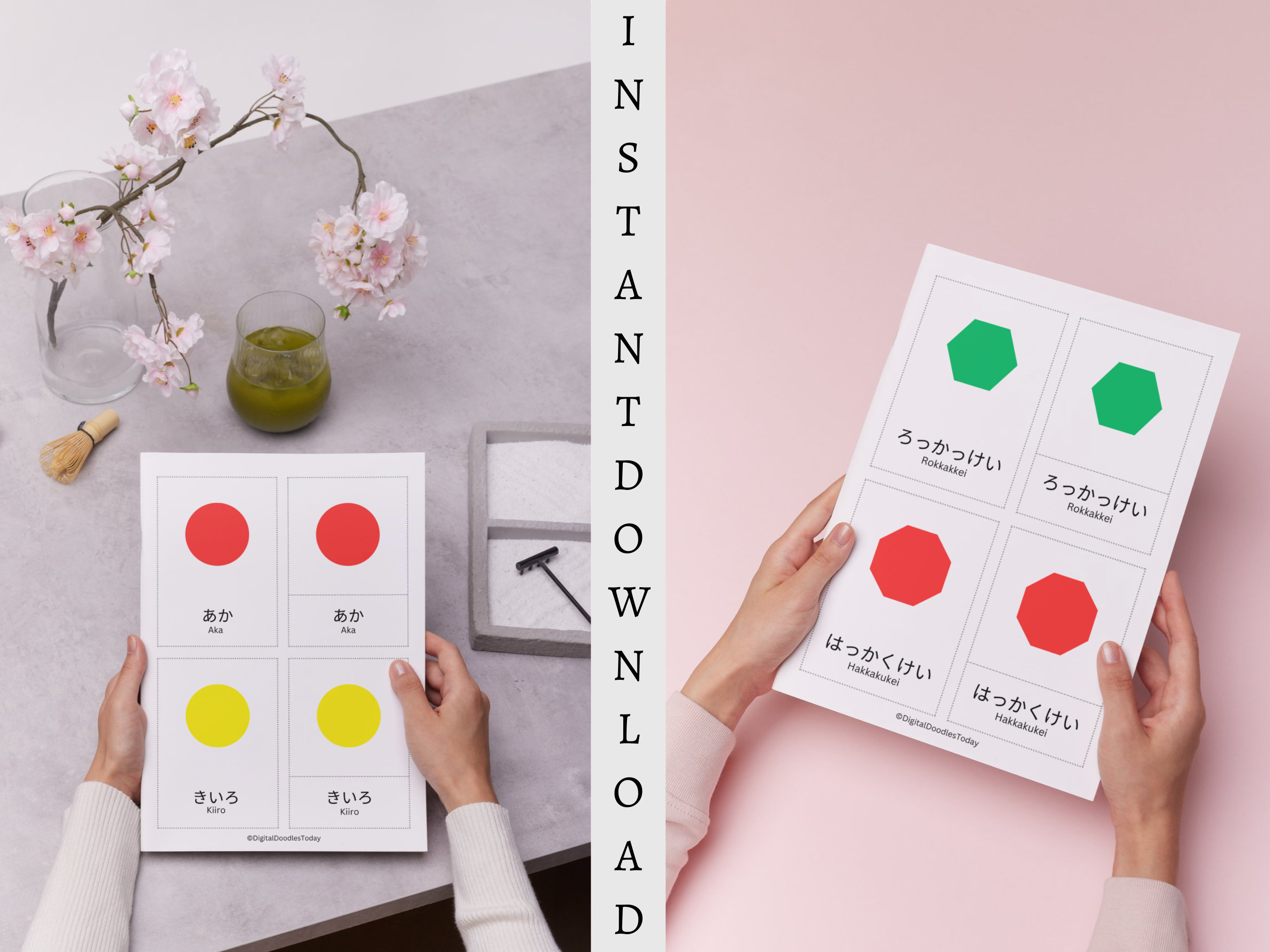 Japanese Shapes Flashcards, Japanese Colors Flashcards, Japanese ...
