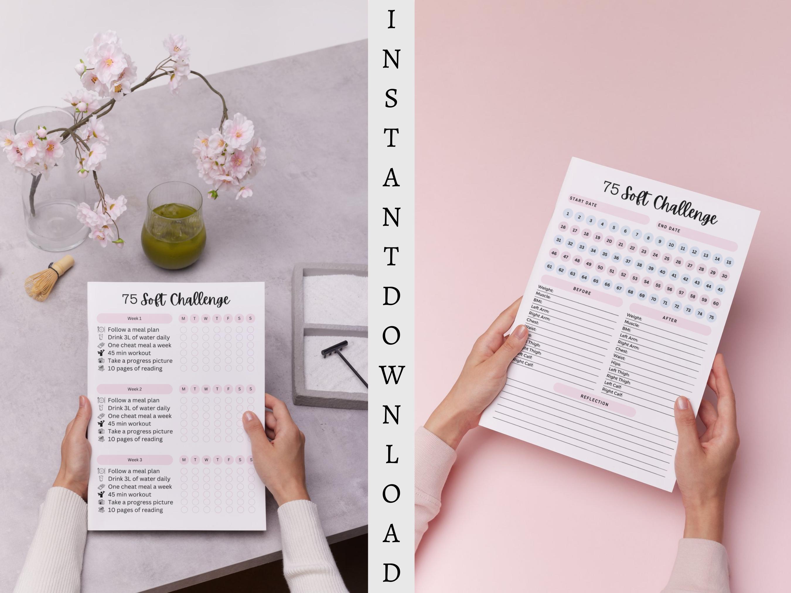 Printable 75 SOFT Challenge, 75 Soft Printable, 75soft, Easier 75, 75 ...