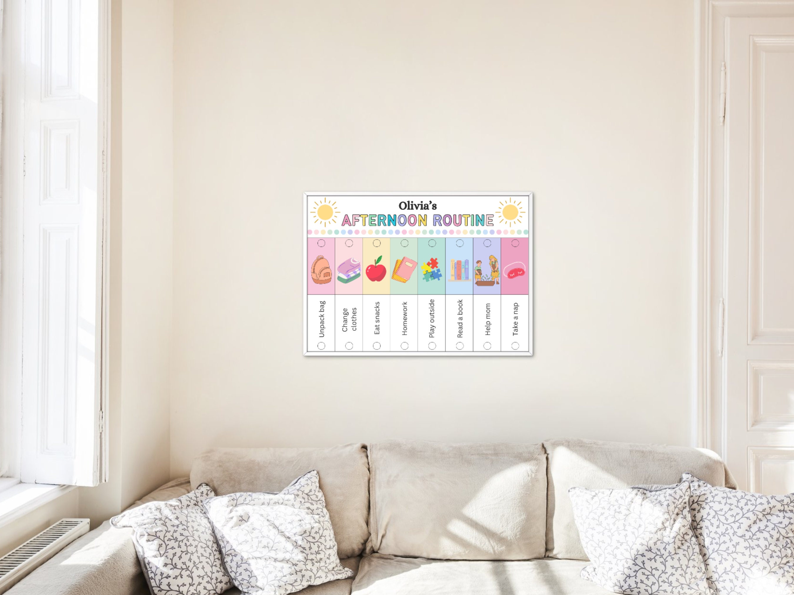 Kids Flip Routine Chart Editable Printable, Morning Evening Bedtime ...