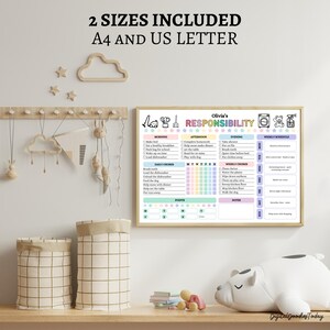 Editable Responsibility Chore Chart for Kids | Printable | Kids Daily ...