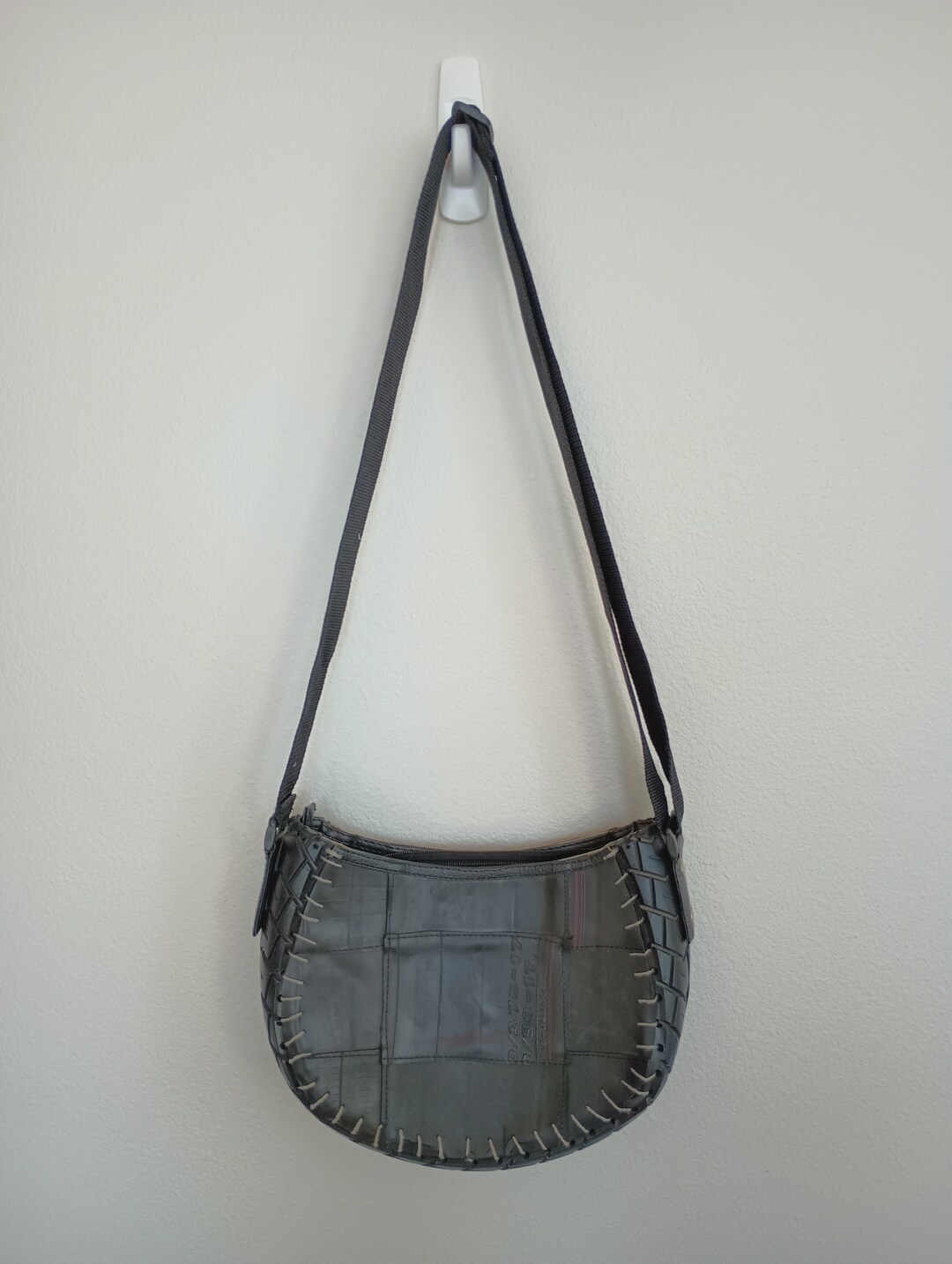 Craftsman Upcycled Motorcycle Rubber Tire Adjustable Crossbody Handbag ...