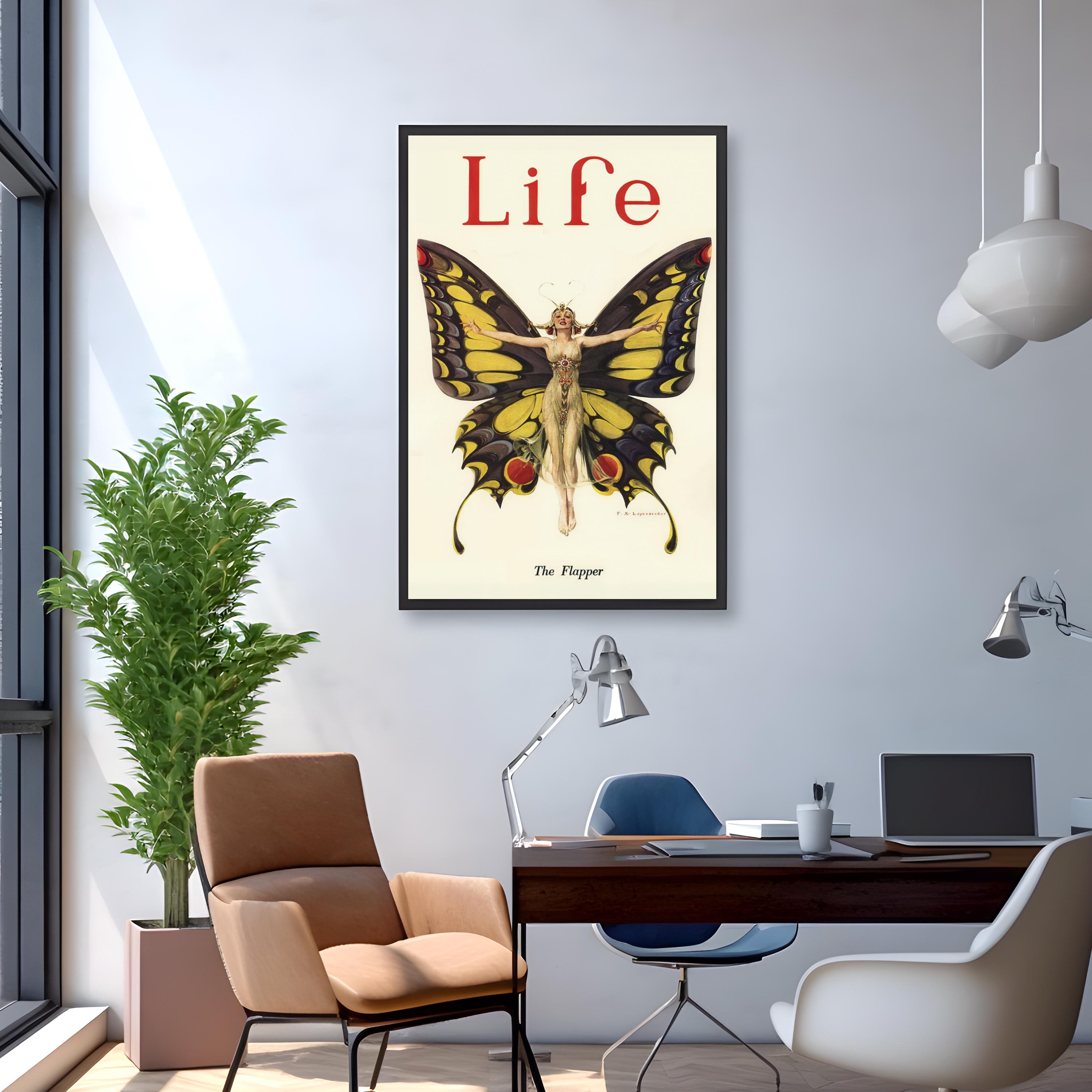 Life Magazine Cover the Flapper 1922 Print Life Magazine Butterfly ...