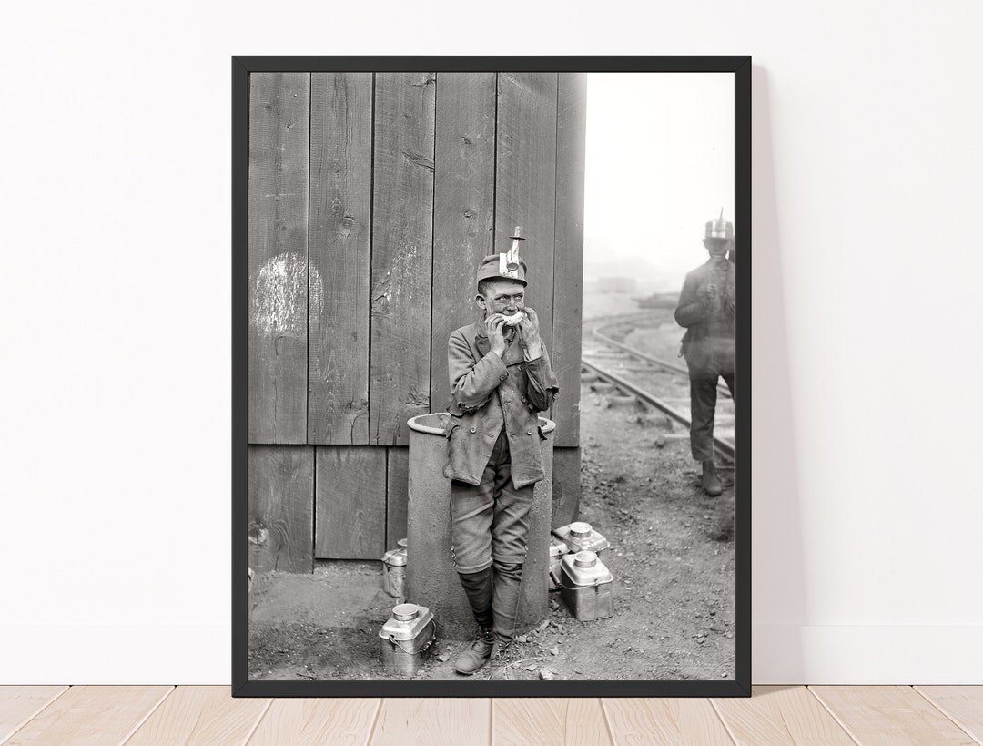 Vintage Photo Print Coal Breaker Boy Black and White Child Labor 1910 ...